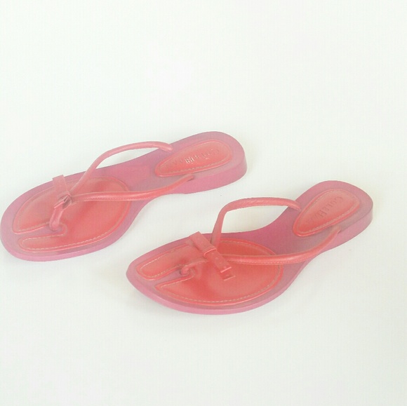Cole Haan | Shoes | Cole Haan Raspberry Jelly Thong Sandals With Bow ...